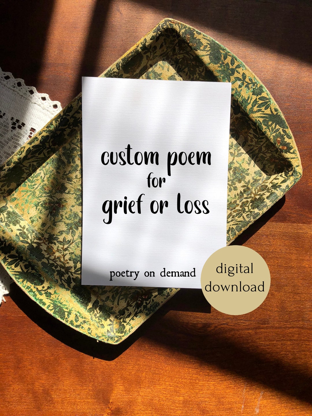 Custom Poem in Memory, Remembrance Poetry, Loss Grief Sympathy Gift, in ...