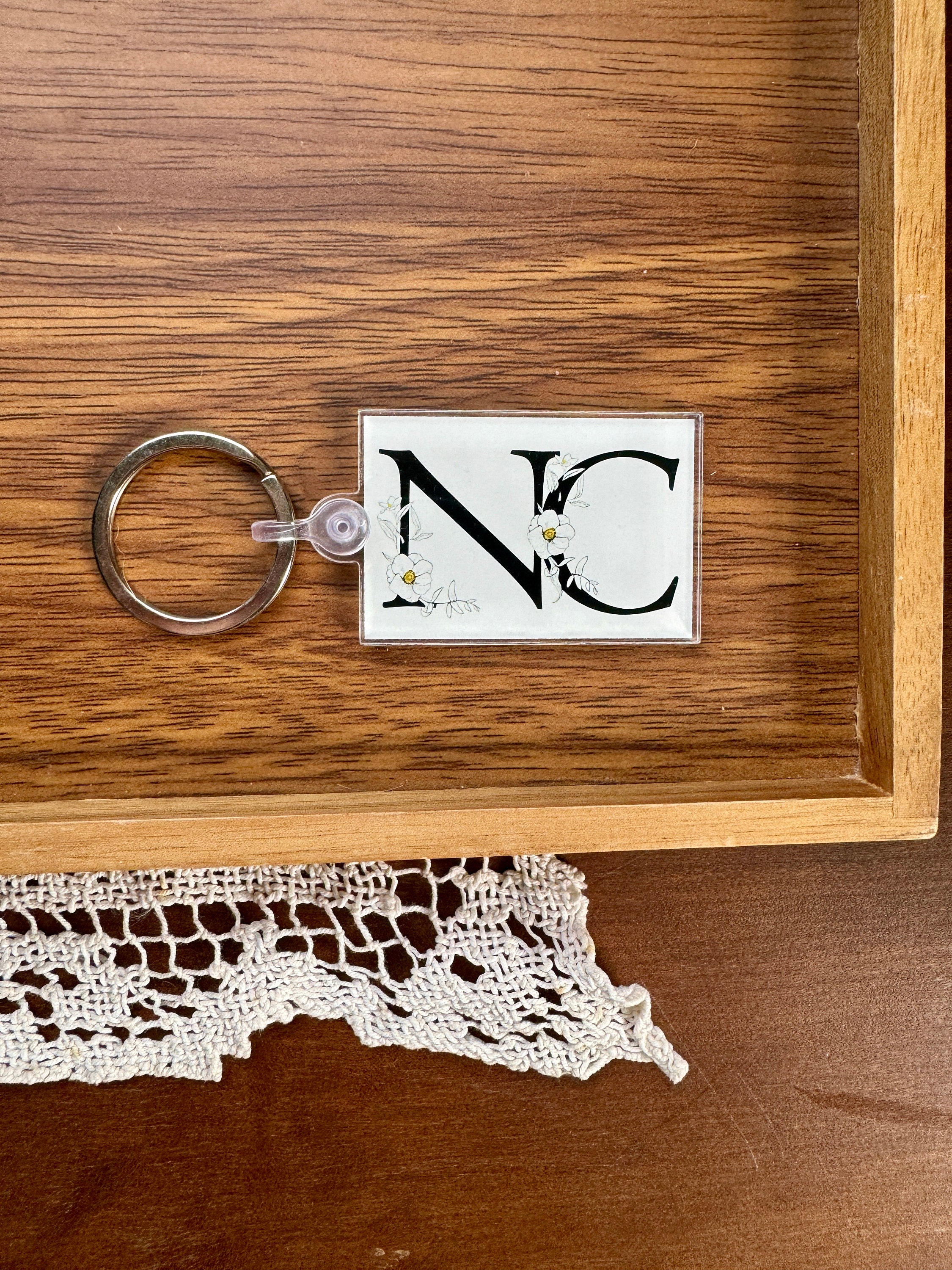 North Carolina Keychain, Dogwood Keychain, NC Home, North Carolina ...