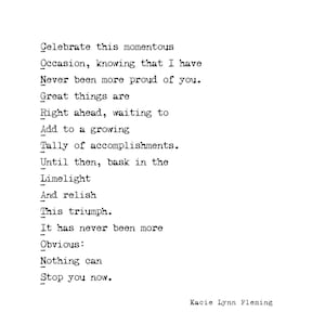 CONGRATULATIONS Gift, Poem Print, Congrats on New Job, Graduation Gift ...