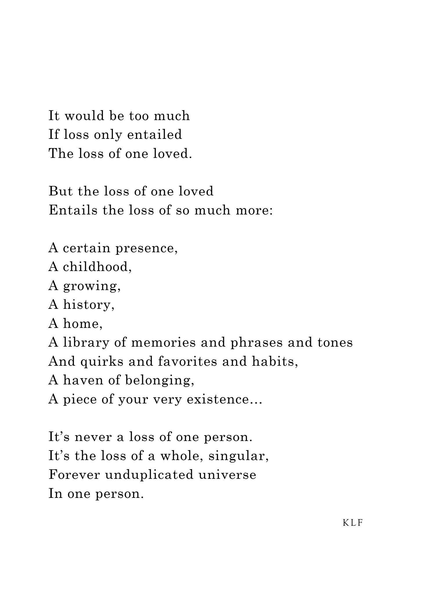 UNIVERSE Grief Poem Print, Poem About Loss of a Universe, Loss of ...