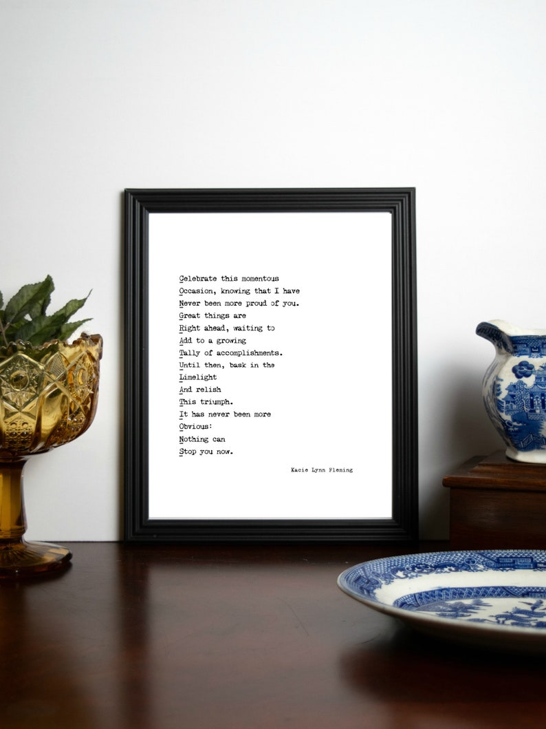CONGRATULATIONS Gift, Poem Print, Congrats on New Job, Graduation Gift ...