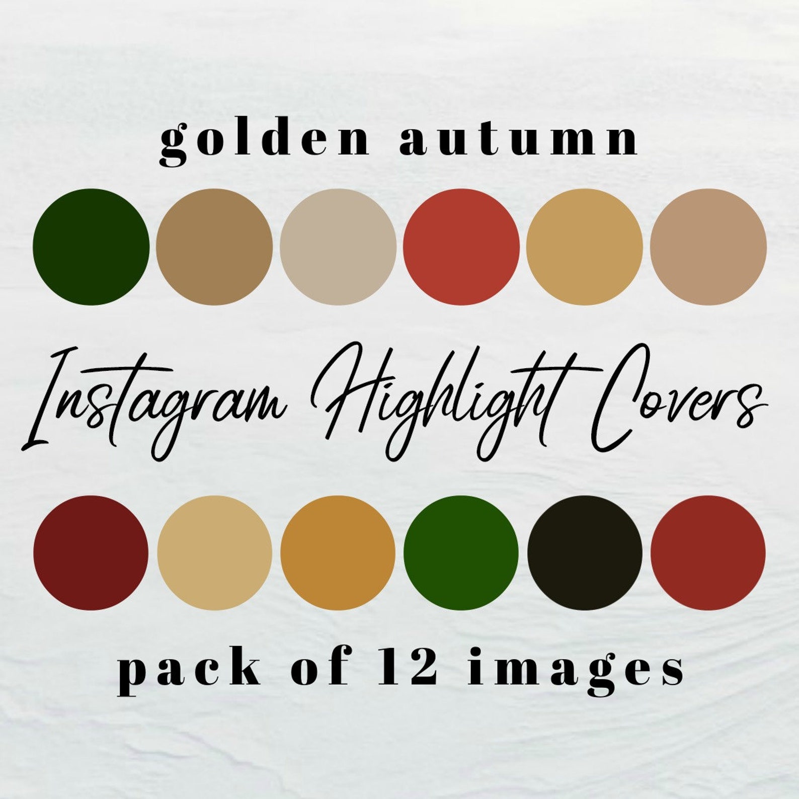 Golden Autumn Instagram Story Highlight Covers, 12 Earthy Shades of ...