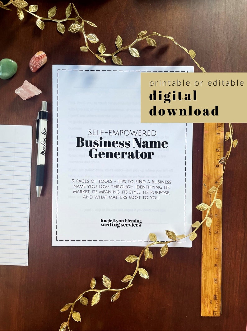 Business Name Idea Generator, DIY Business Naming Worksheet, Etsy Shop ...