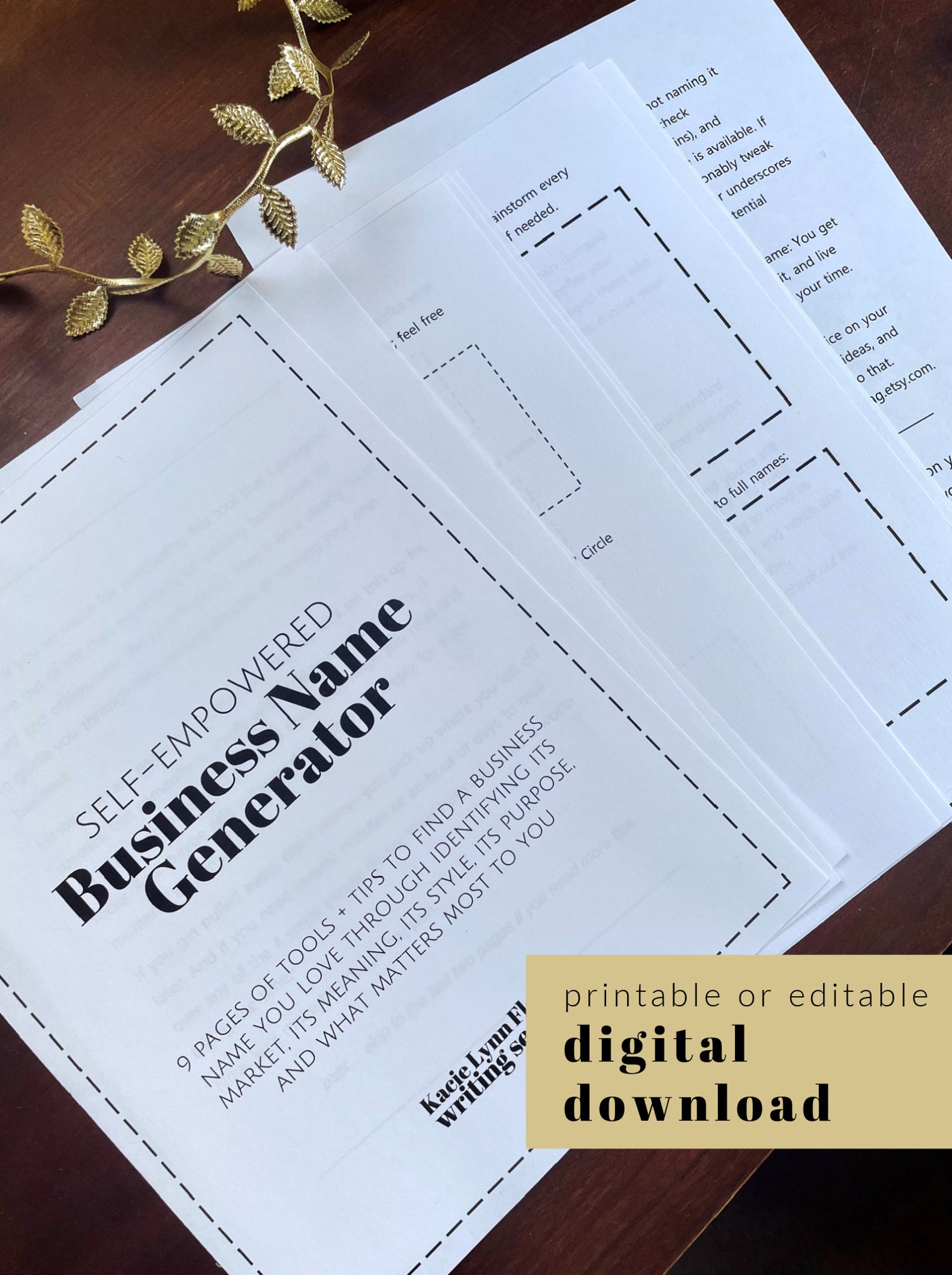 Business Name Idea Generator, DIY Business Naming Worksheet, Etsy Shop ...