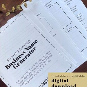 Business Name Idea Generator, DIY Business Naming Worksheet, Etsy Shop ...