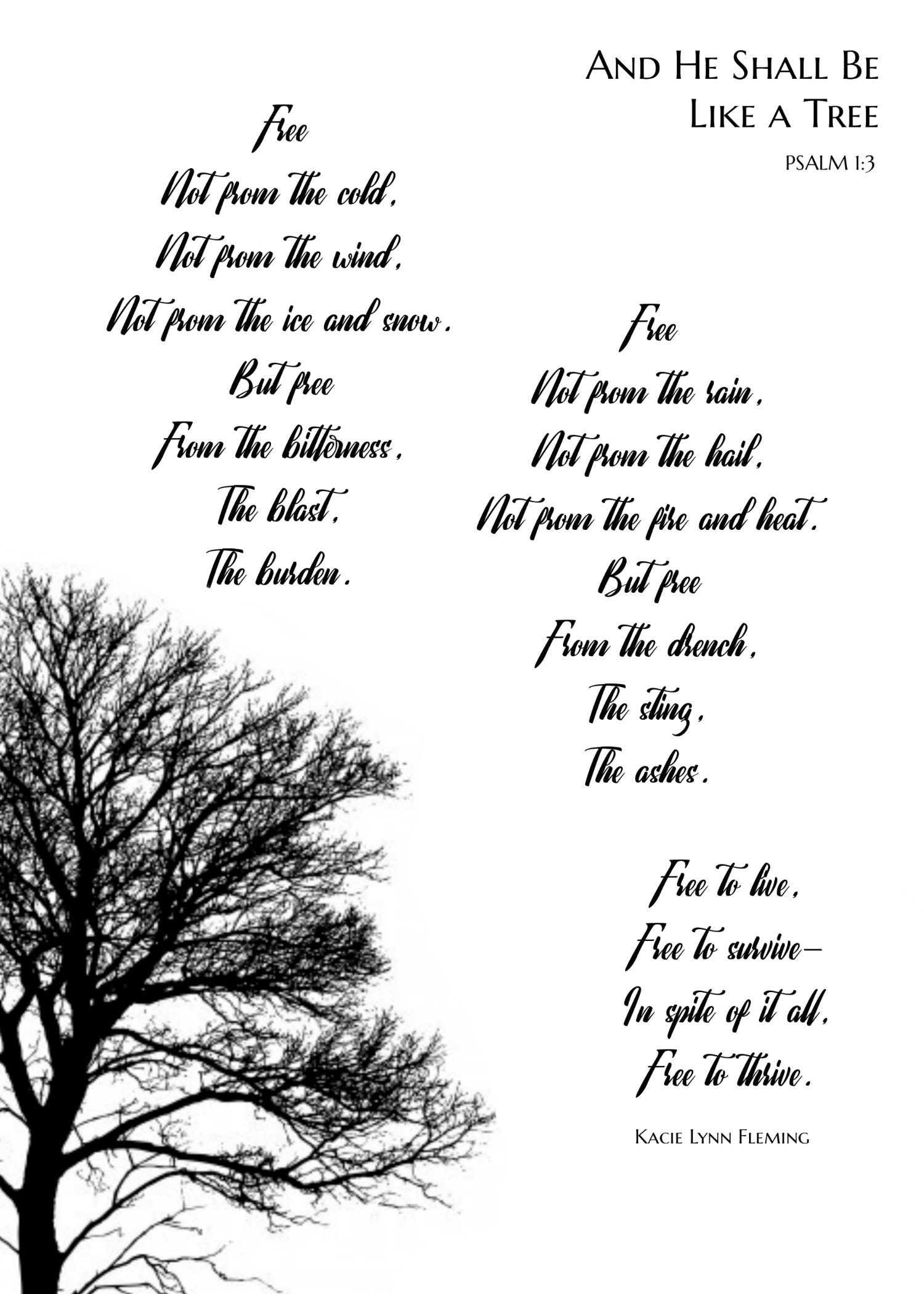 LIKE A TREE Poem Print Scripture Poem Christian Decor Psalm - Etsy