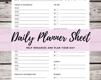 Digital and Printable Daily Planner Page - Etsy