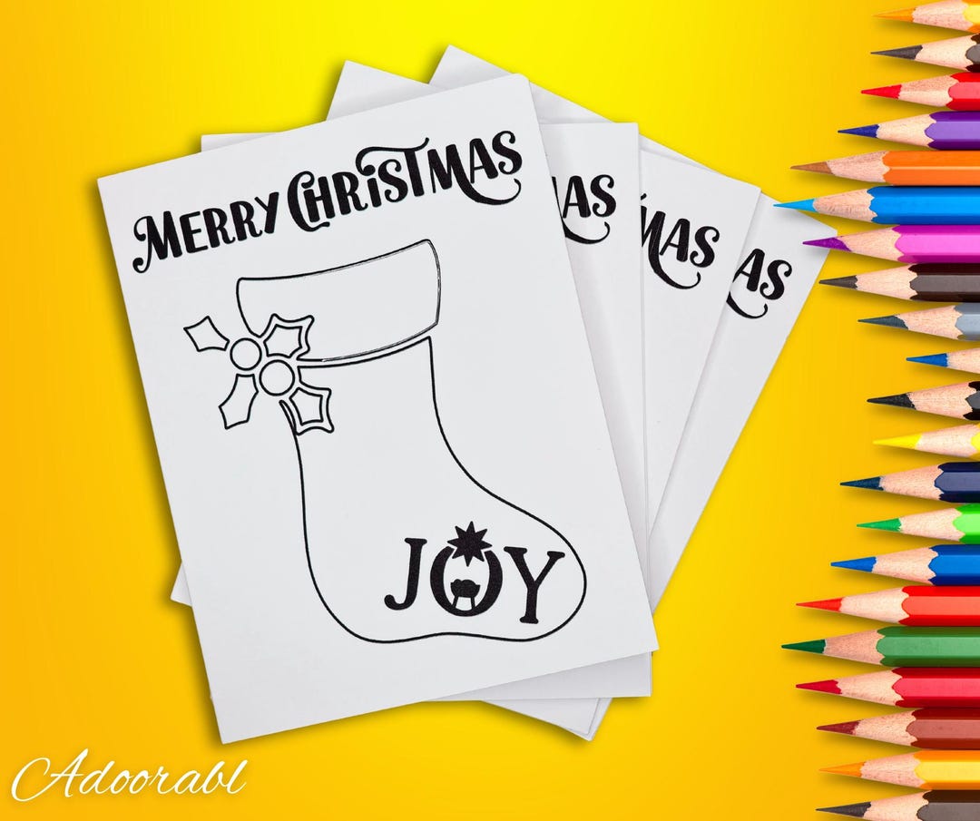 Coloring Christmas Card Nativity Set, 6 Greeting Cards for Decorating ...