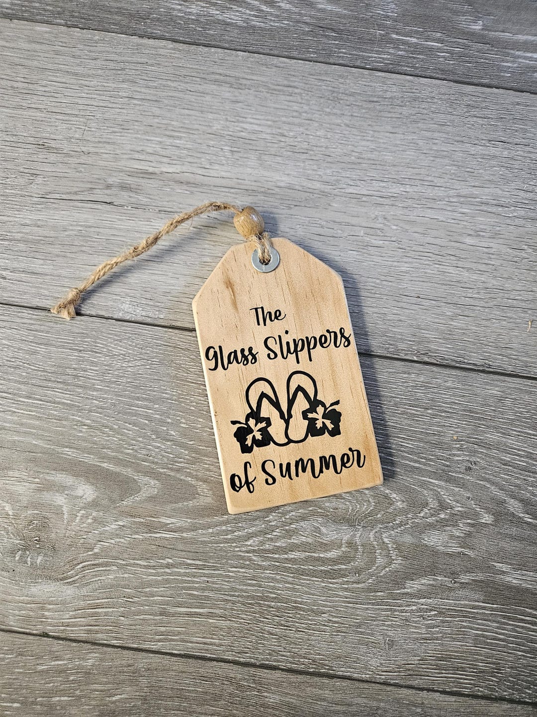 Wood Sign Glass Slippers of Summer or Flip Flops Rustic Decoration Gift ...