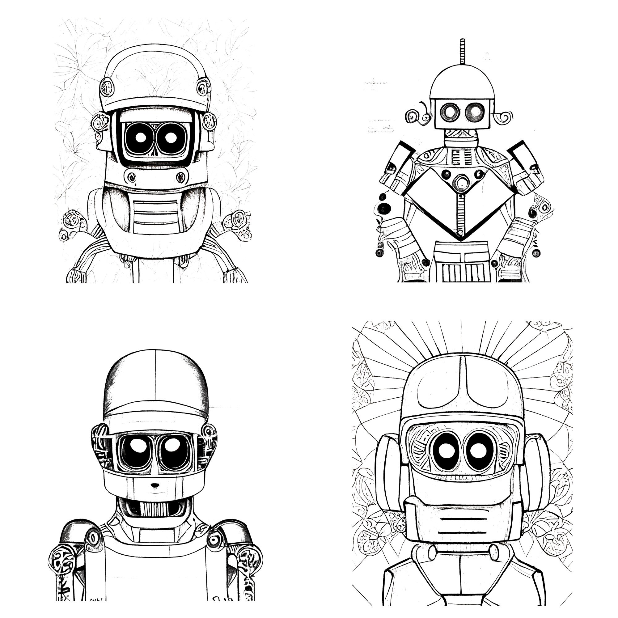 19 Printable Robot Themed Coloring Book Pages - Etsy
