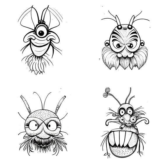 20 Printable Bugs Themed Coloring Book Pages - Etsy