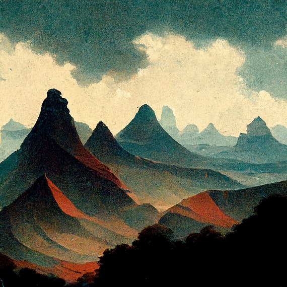 5 Printable Mountain Landscapes - Etsy