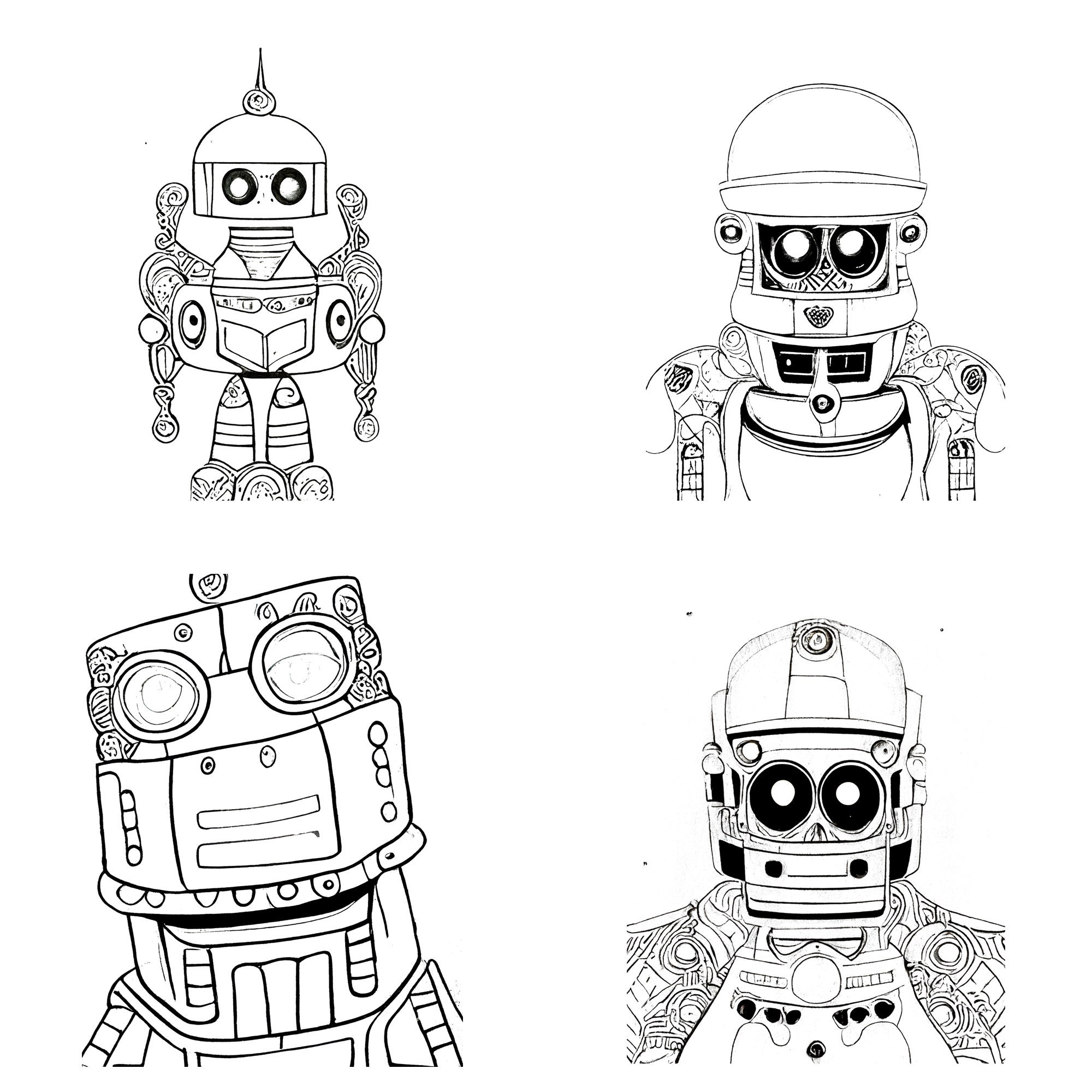 19 Printable Robot Themed Coloring Book Pages - Etsy