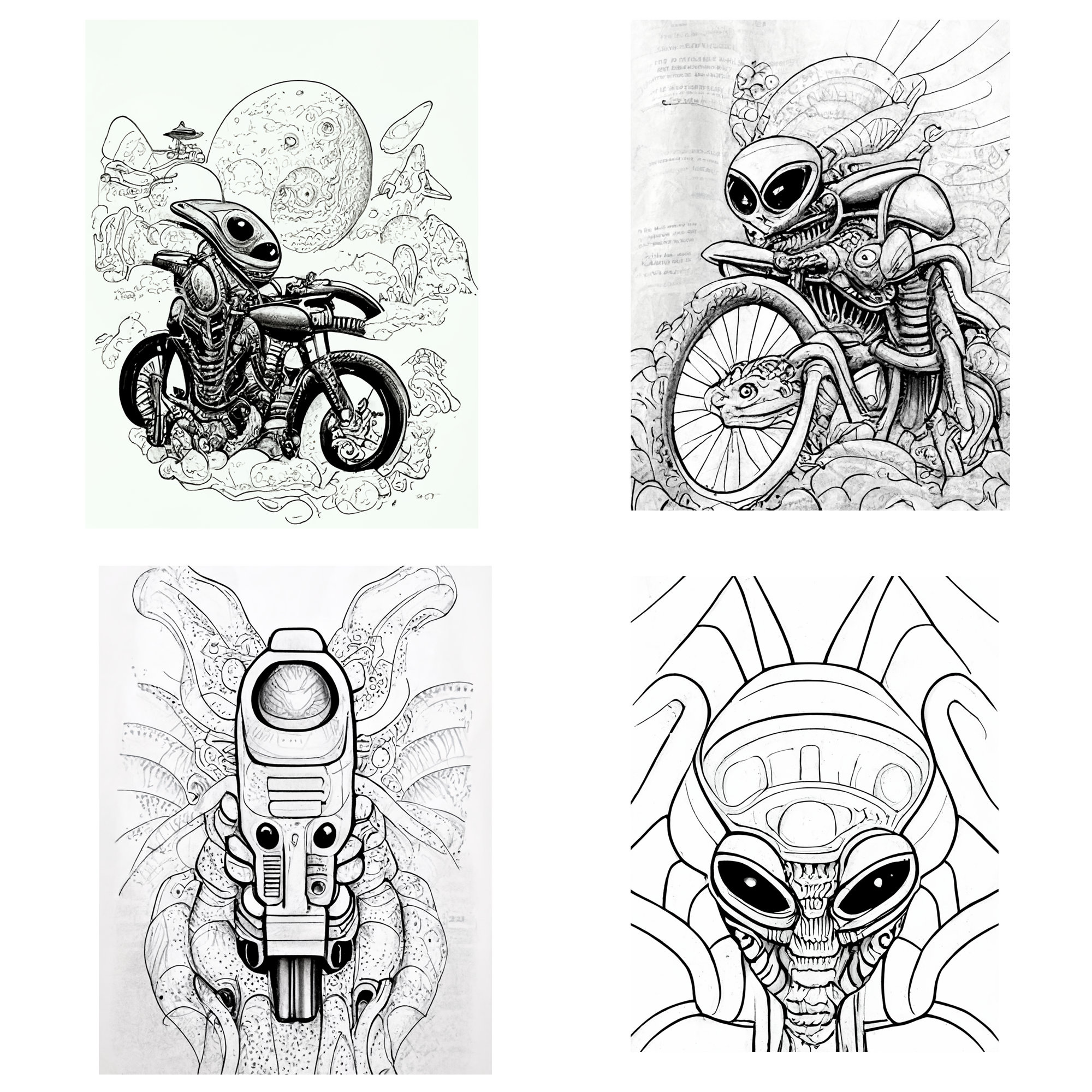 16 Printable Alien Themed Coloring Book Pages - Etsy