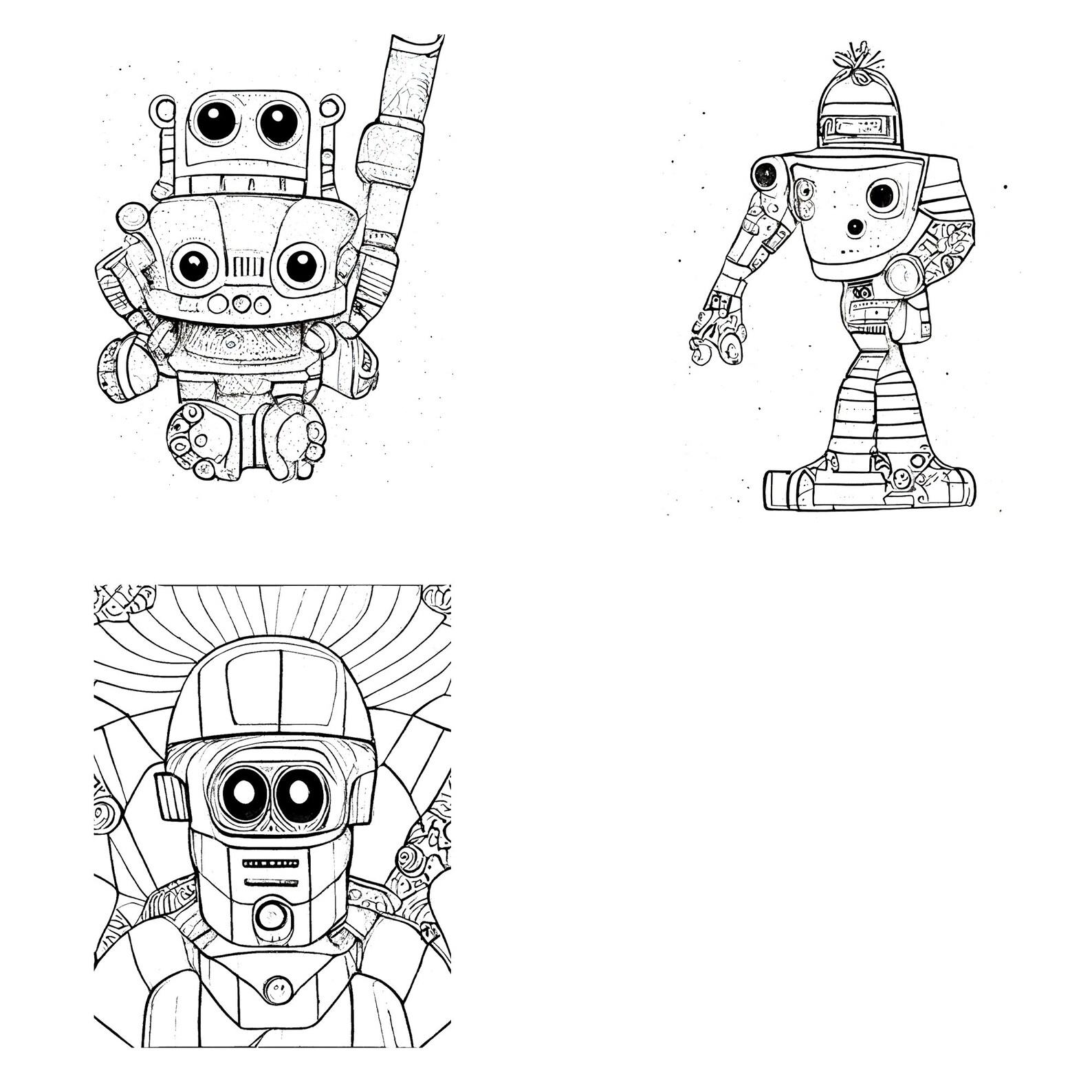 19 Printable Robot Themed Coloring Book Pages - Etsy