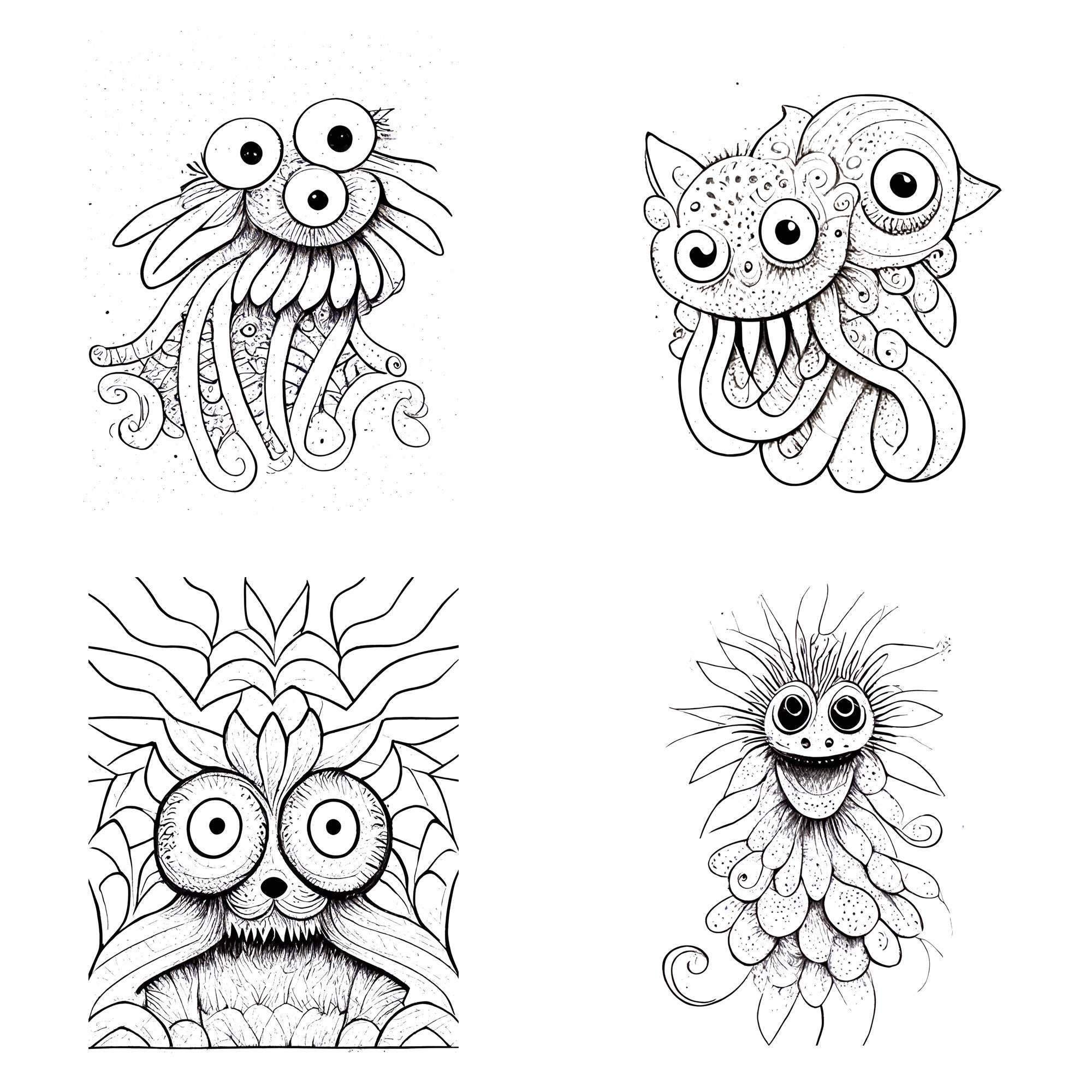 16 Printable Creature Themed Coloring Book Pages - Etsy