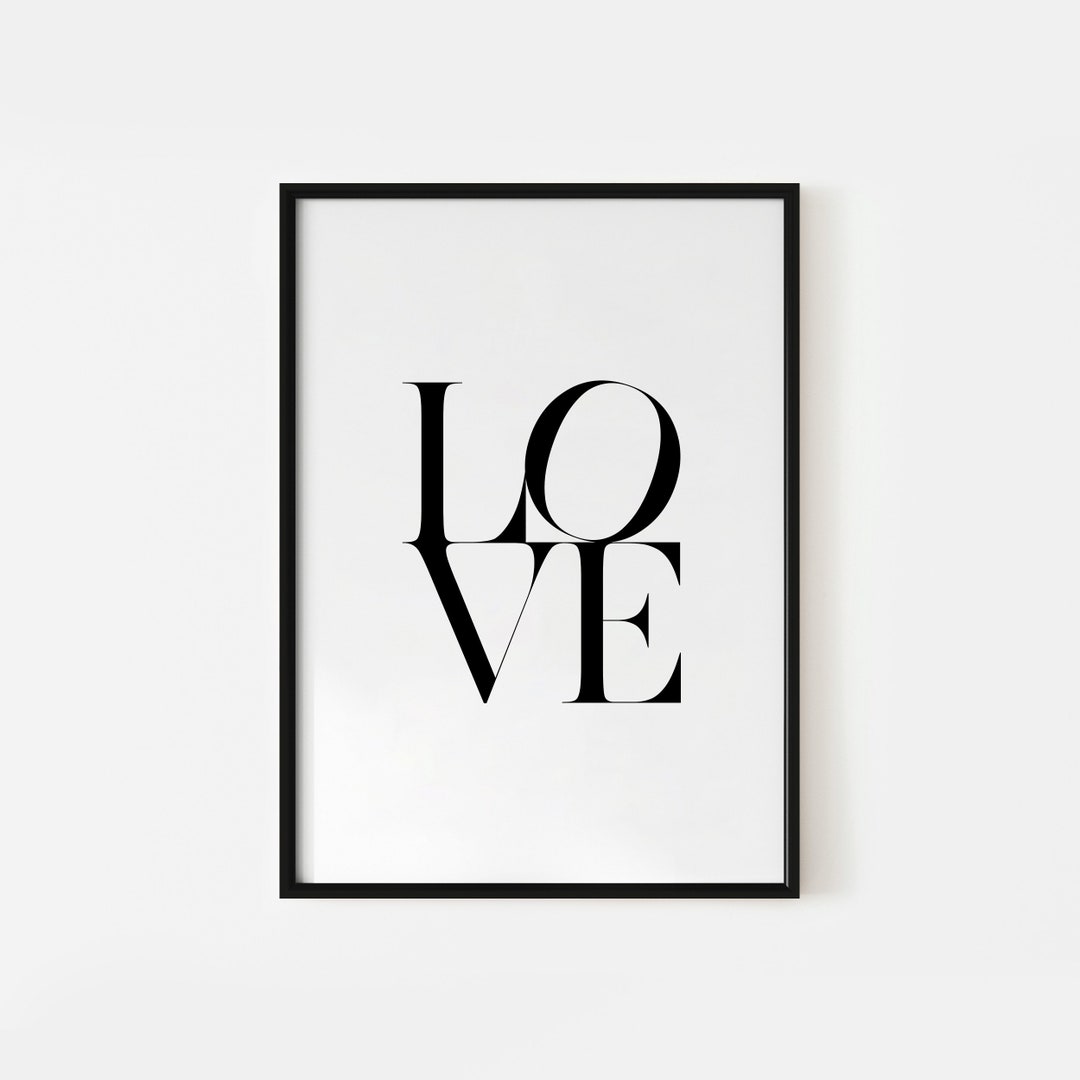 Love Typographic Printable, Digital Download - Etsy