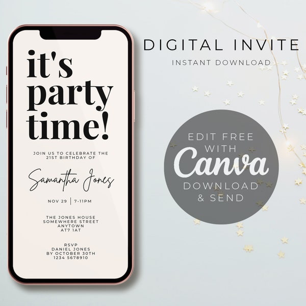 Digital Party Invite - Etsy