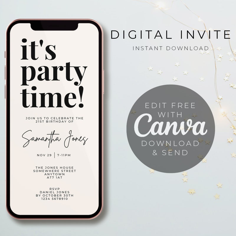 Digital Party Invite - Etsy