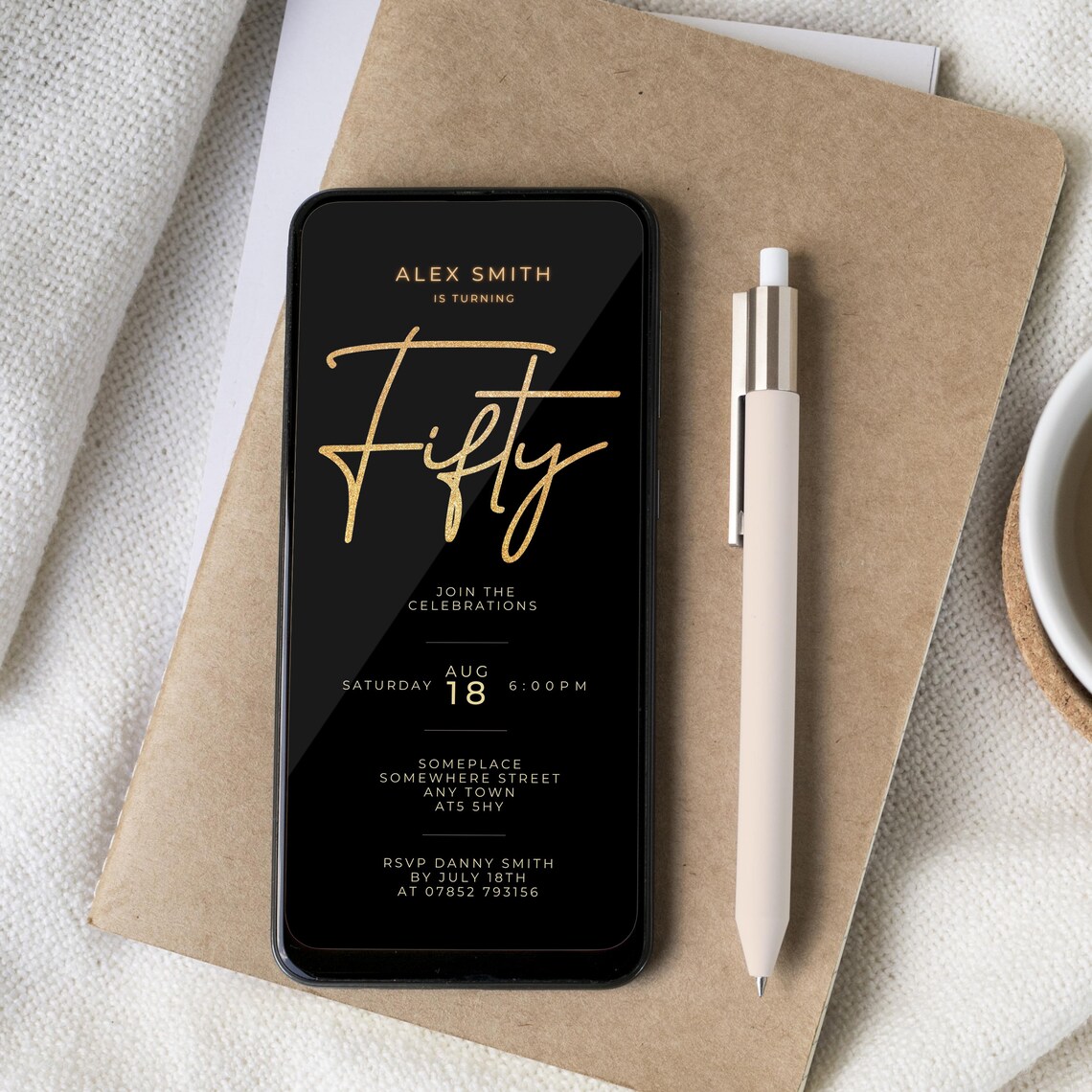 Fifty, 50th, Birthday Invite, Evite, E-invite, Invitation Template ...