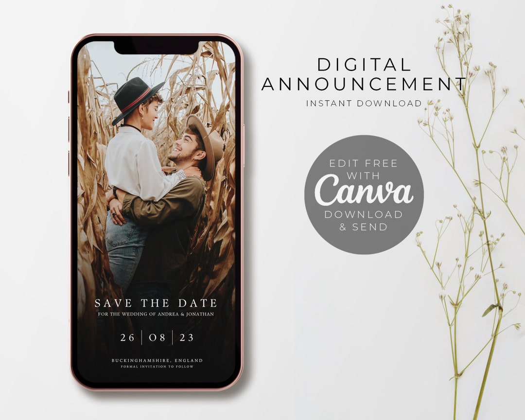 Save the Date, Mobile Announcement Template, Save the Date Evite ...