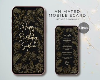 Animated Photo Collage Birthday Card Template for Mobile Phone ...