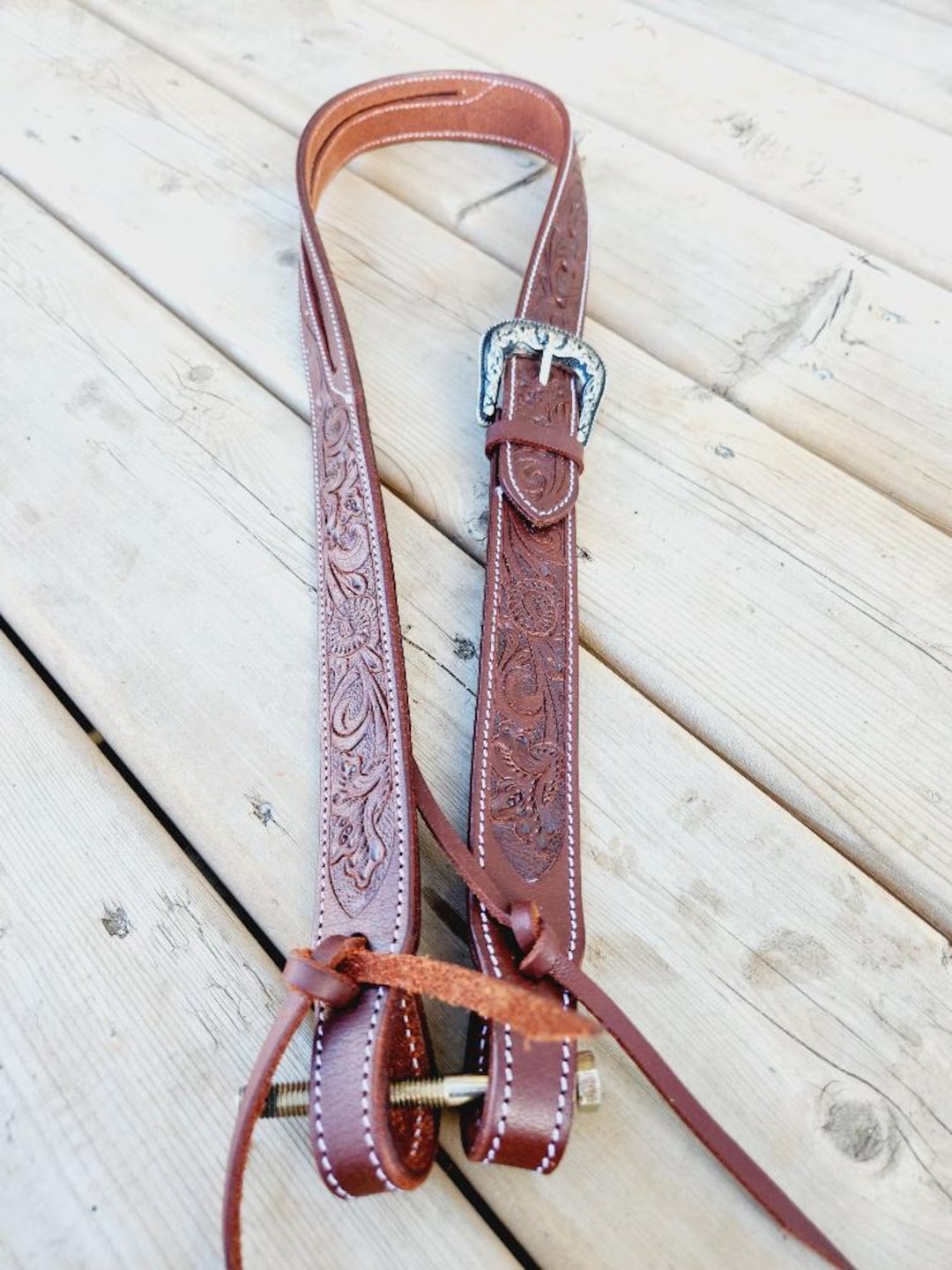 Belt Style Split Ear Headstall With Tooling - Western Headstall ...