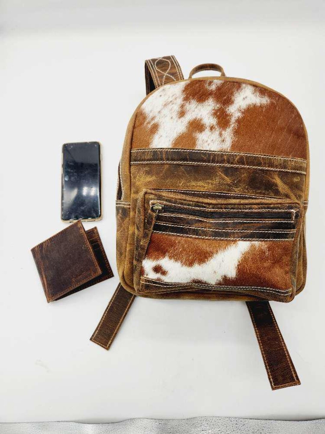 Leather Backpack- Drifter- Brown Cowhide - Rustic Western Leather ...
