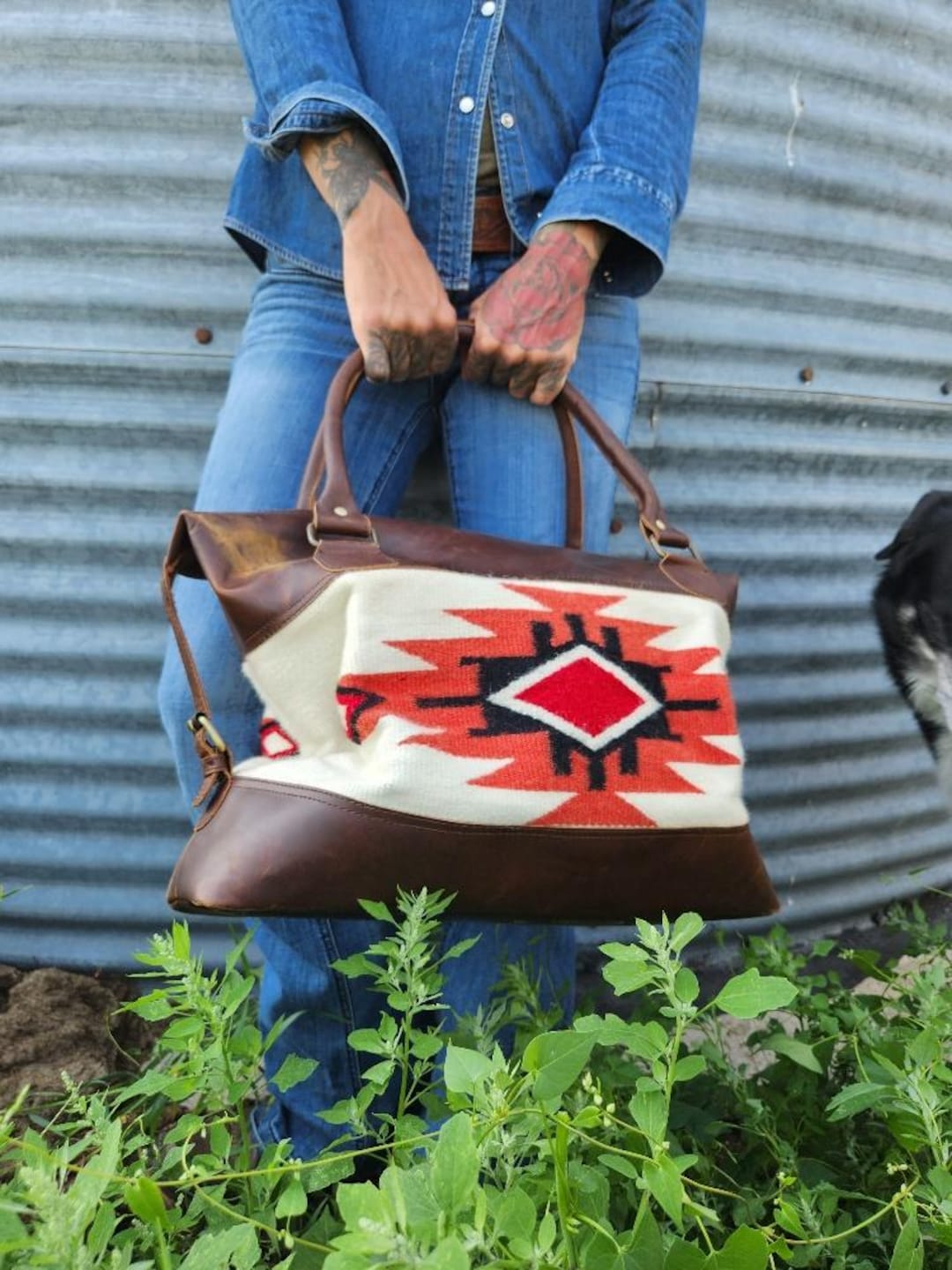 Leather Saddle Blanket Weekender Bag the Pendleton - Etsy