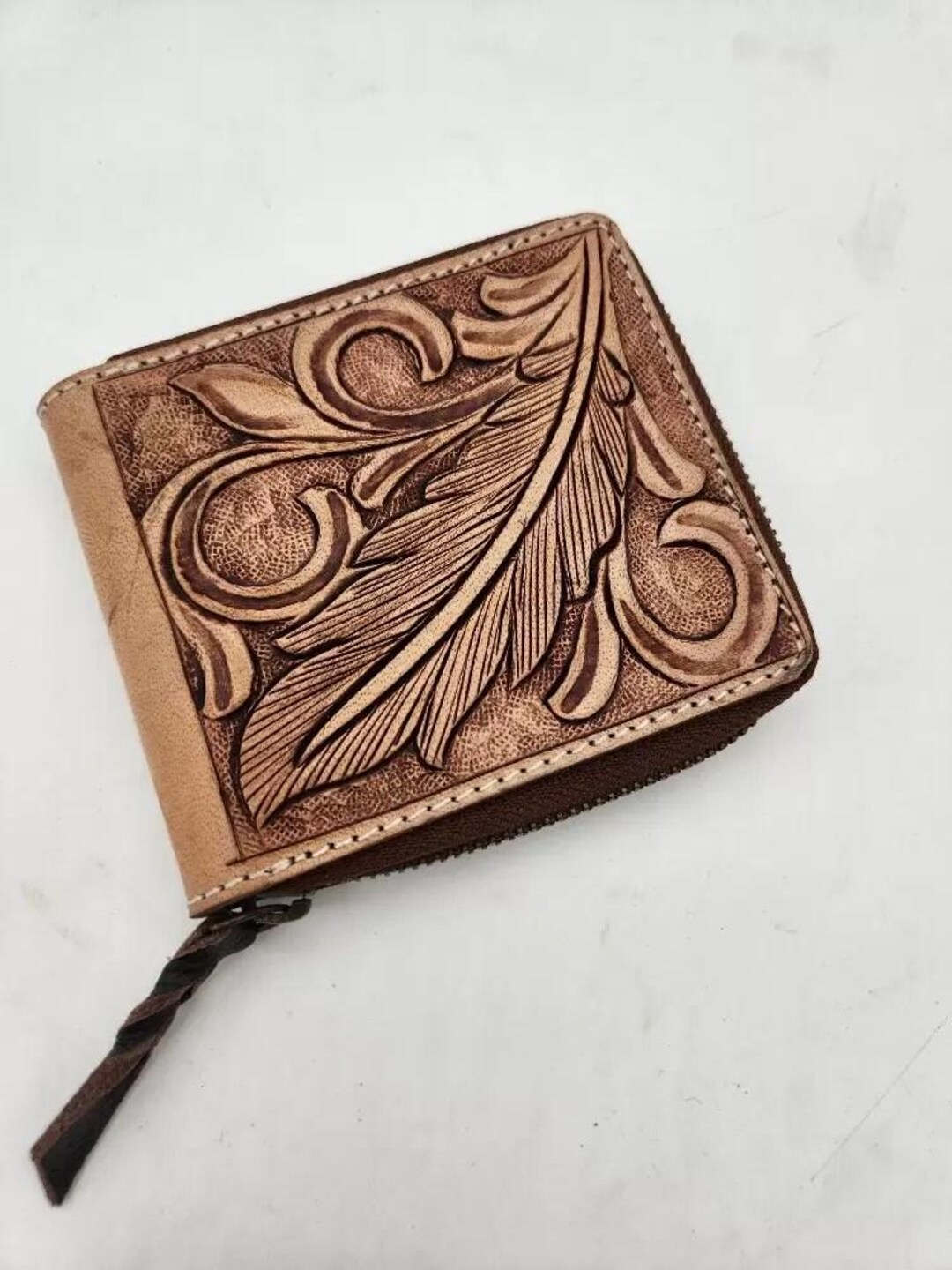 Leather Wallet - Feather Tooled - Leather Wallets - Great Wallets for ...