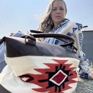 Leather Saddle Blanket Weekender Bag the Pendleton - Etsy