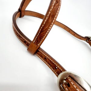 Cowpuncher Sliding One Ear Headstall With Tooling - Western Headstall ...