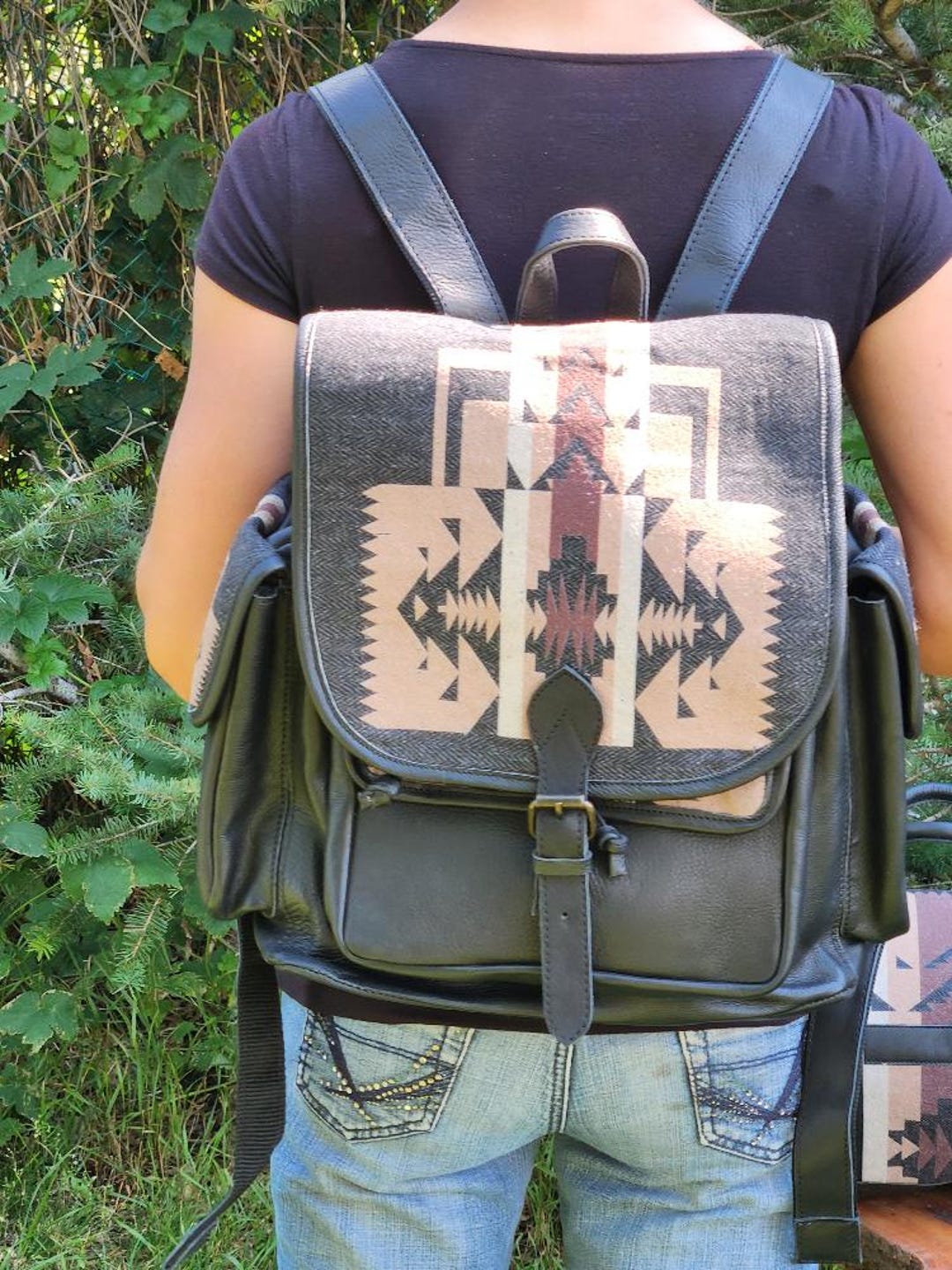 Spirit Quest- Leather Backpack - Rustic Western Leather Backpack ...