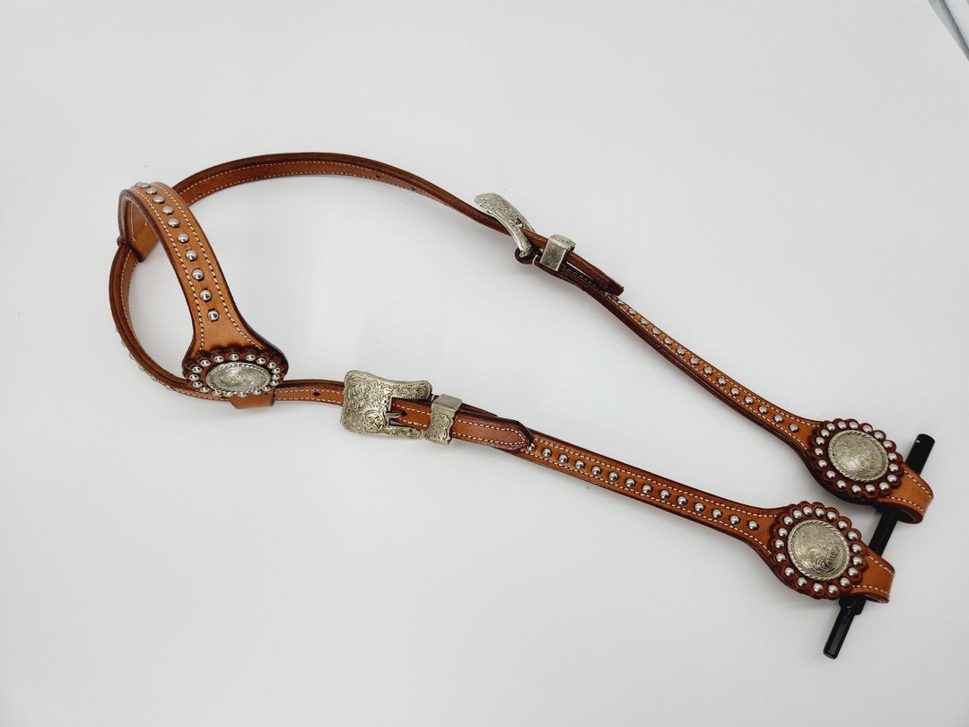Show Stopper Silver Detail One Ear Headstall Horse Bridles Heavy Duty ...