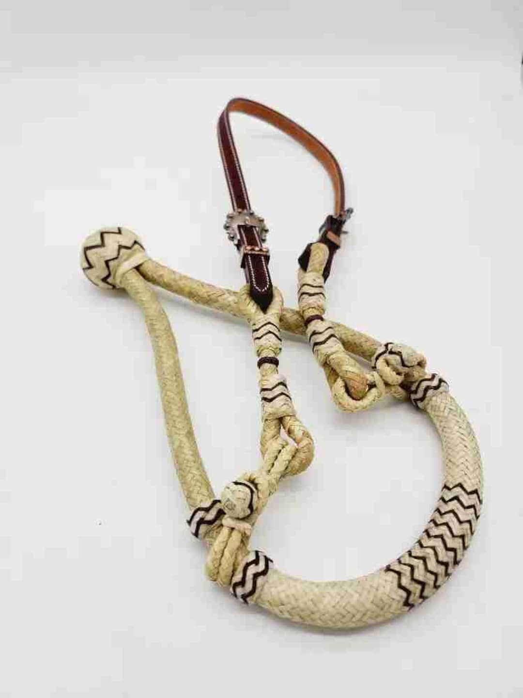 Leather Show Stopper Headstall + Rawhide Braided Bosal - Western ...