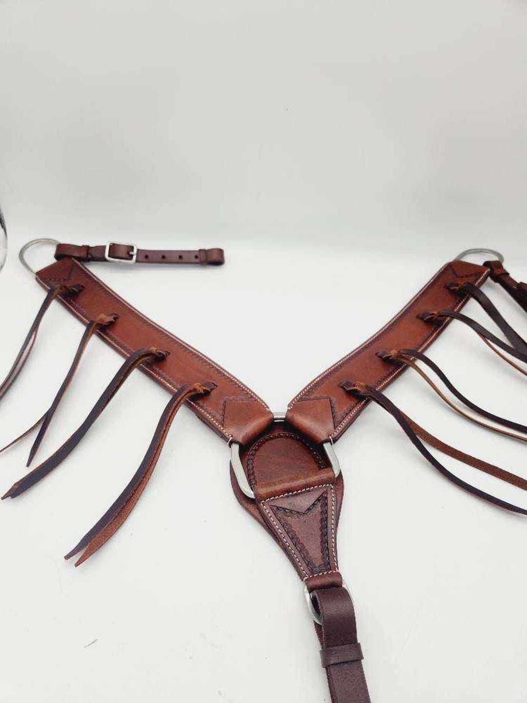 Cowpuncher Breast Collar With Leather Fringe- Western Breast Collar ...