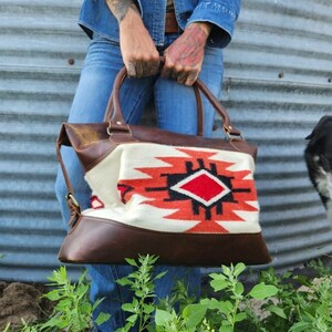 Leather Saddle Blanket Weekender Bag- the Pendleton - Etsy