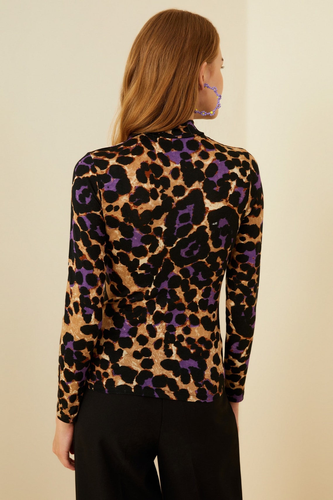 Leopard Print Women Blouse, Leopard Pattern Long Sleeve Crop, Red or ...