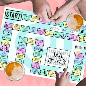 Drunk and Dizzy Drinking Board Game: Adult Party Game (printable ...