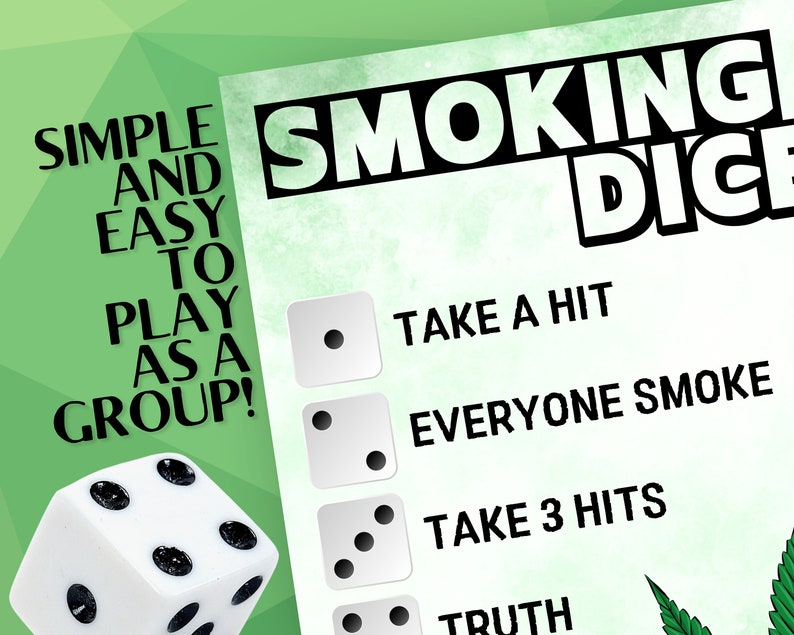 Smoking Dice Game for Adults, Group Party Game Printable, Smoking Game ...