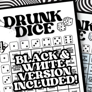Drunk Dice Drinking Game: Group Party Game Fun for Adults (printable ...