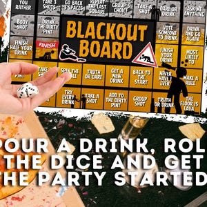 Blackout Board Drinking Game for Adults, Group Party Game Printable ...