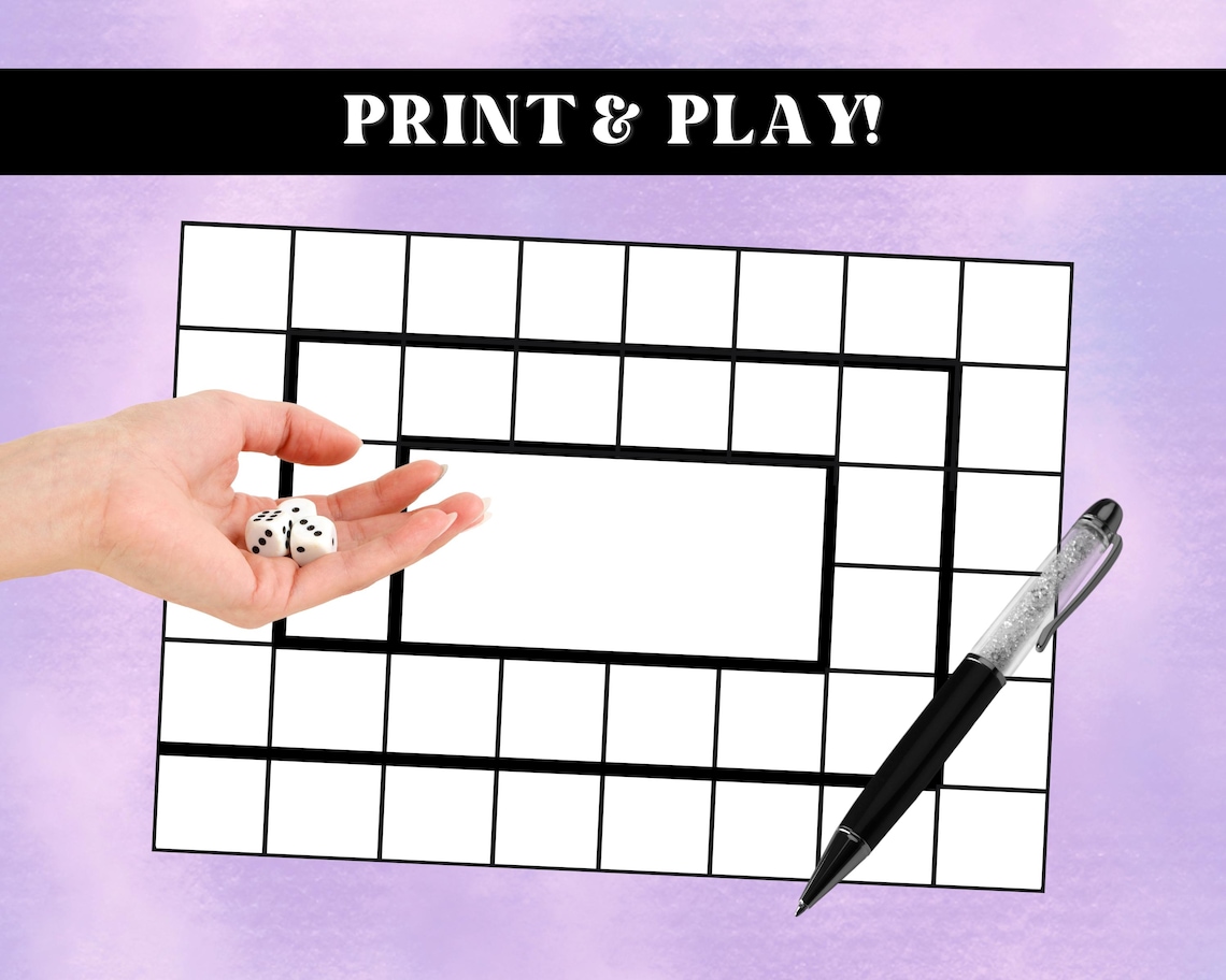 Board Game Template, Game Planner Print Out, Make Your Own Game, Group ...