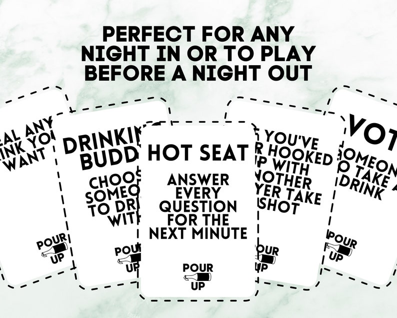 Pour up Drinking Game for Adults, Group Party Game Printable, Drinking ...