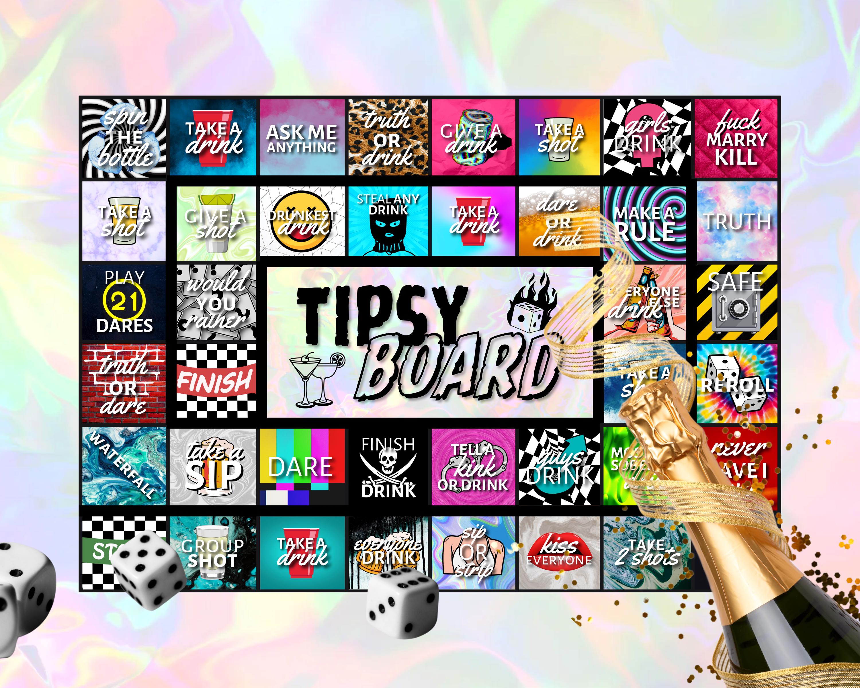 Tipsy Board Drinking Game: Group Party Game Challenges (printable ...
