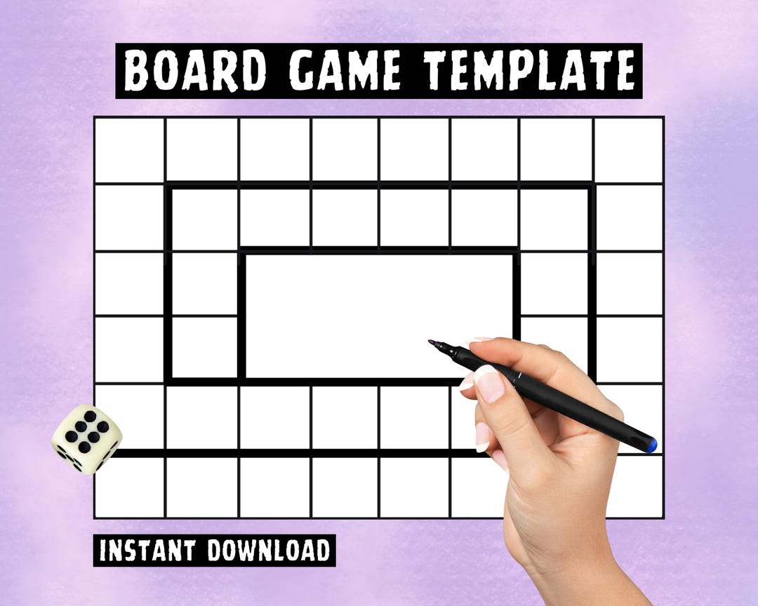 Blank Board Game Template: DIY Printable Party Game Planner (PDF ...