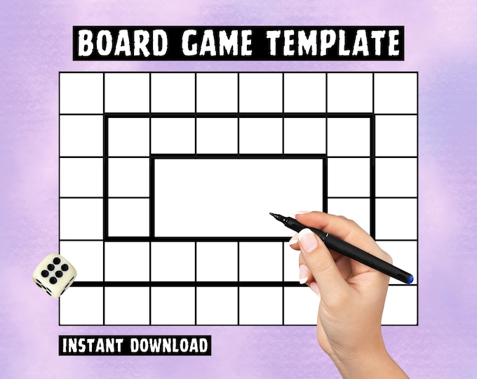 Blank Board Game Template: DIY Printable Party Game Planner (PDF ...