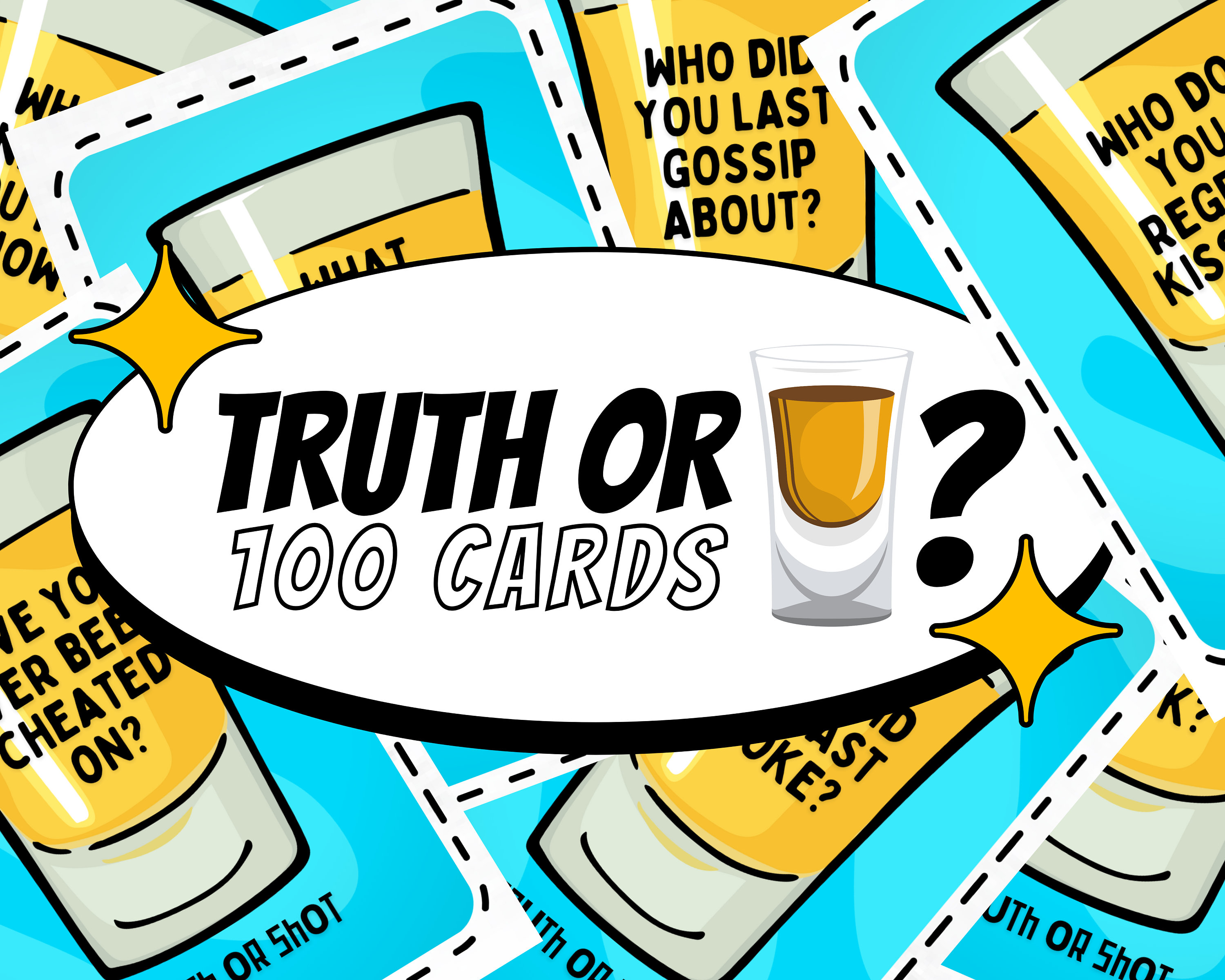 Truth or Shot Drinking Game: 100 Party Cards (digital Download) - Etsy
