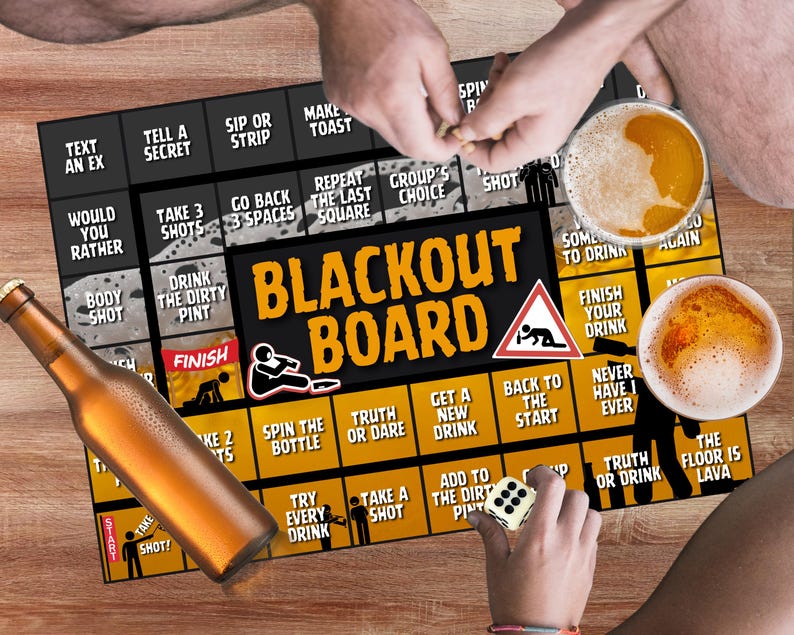 Blackout Board Drinking Game for Adults: Group Party Fun (printable ...