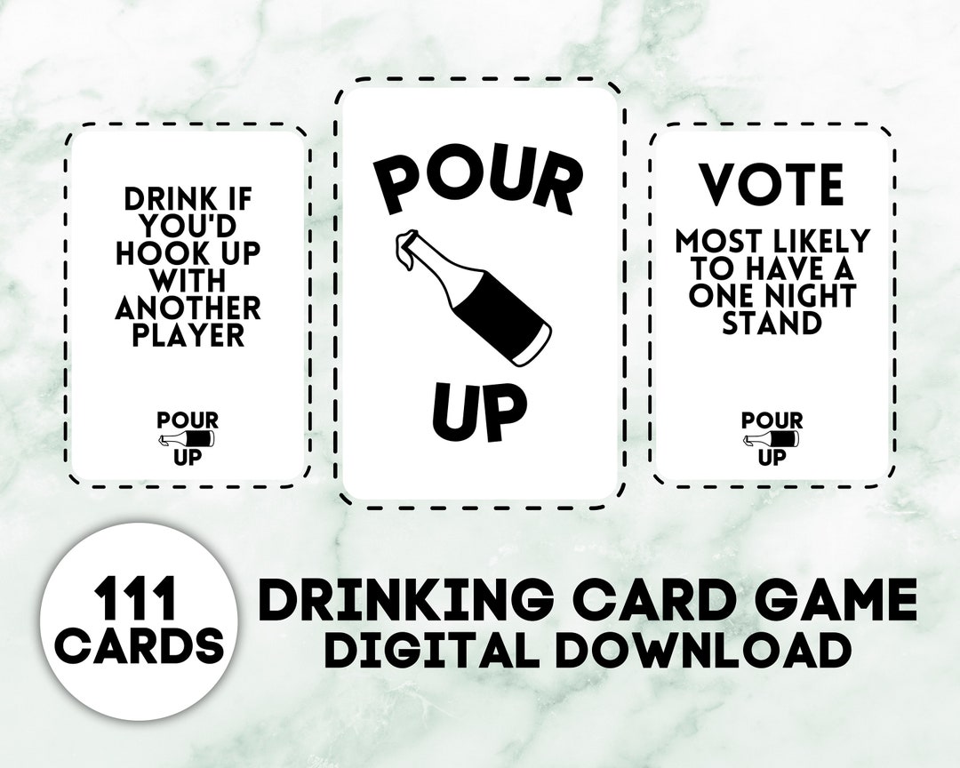Pour up Drinking Game for Adults, Group Party Game Printable, Drinking ...